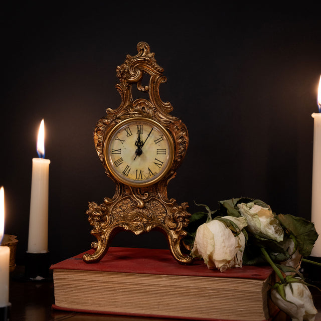 Baroque Gold Mantel Clock – The Blackened Teeth Ltd