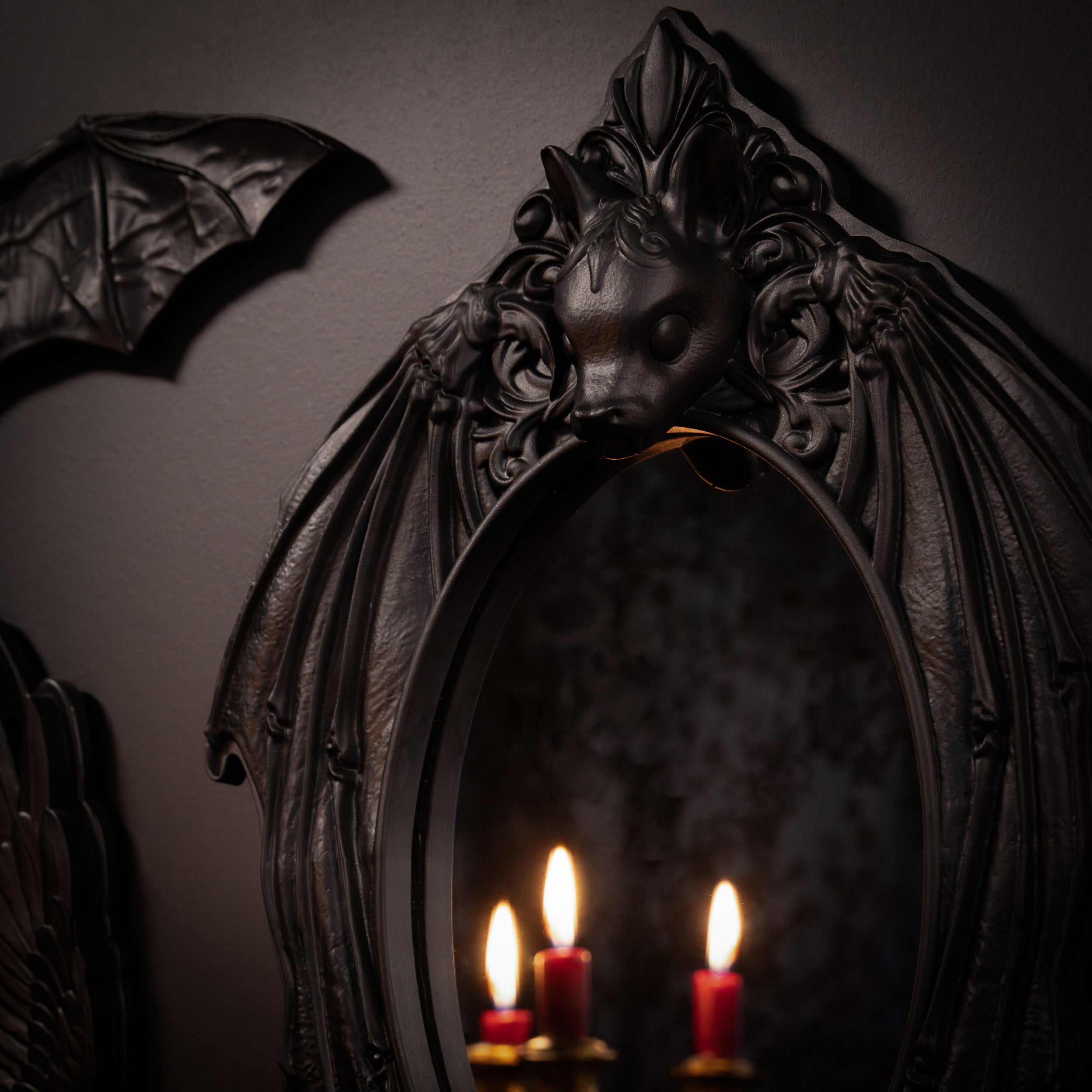 Bramwell Oval Bat Mirror – The Blackened Teeth Ltd