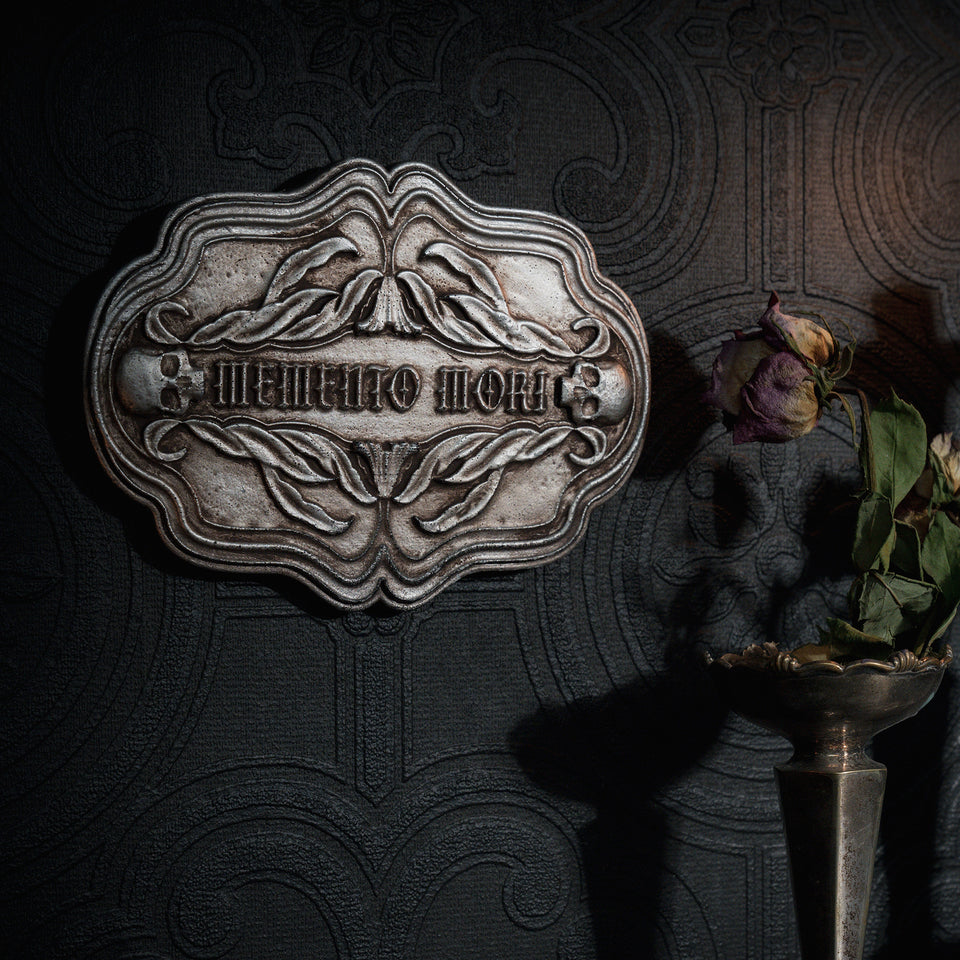 Memento Mori Casket Plaque - Silver Edition – The Blackened Teeth Ltd