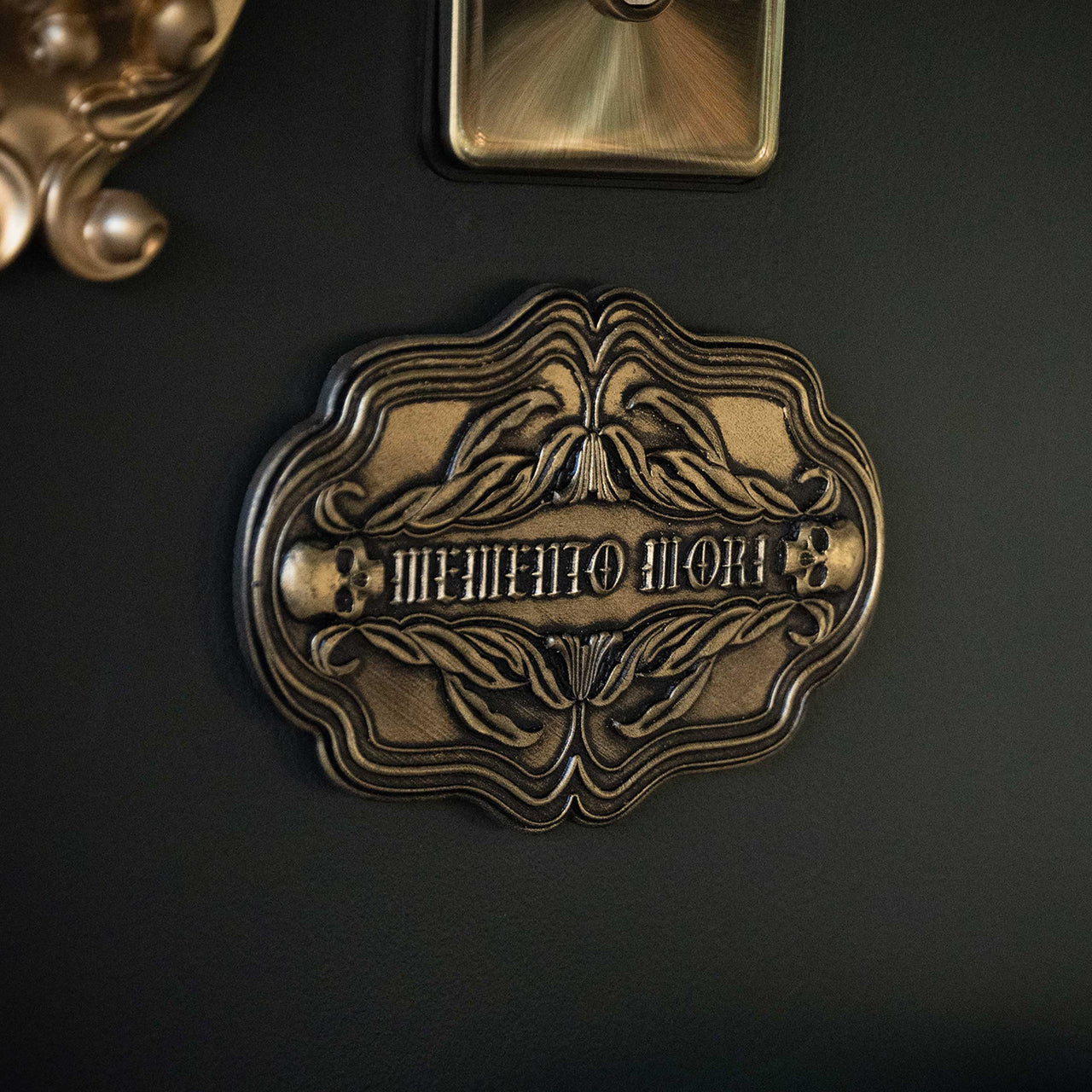 Memento Mori Casket Plaque - Gold Edition – The Blackened Teeth Ltd
