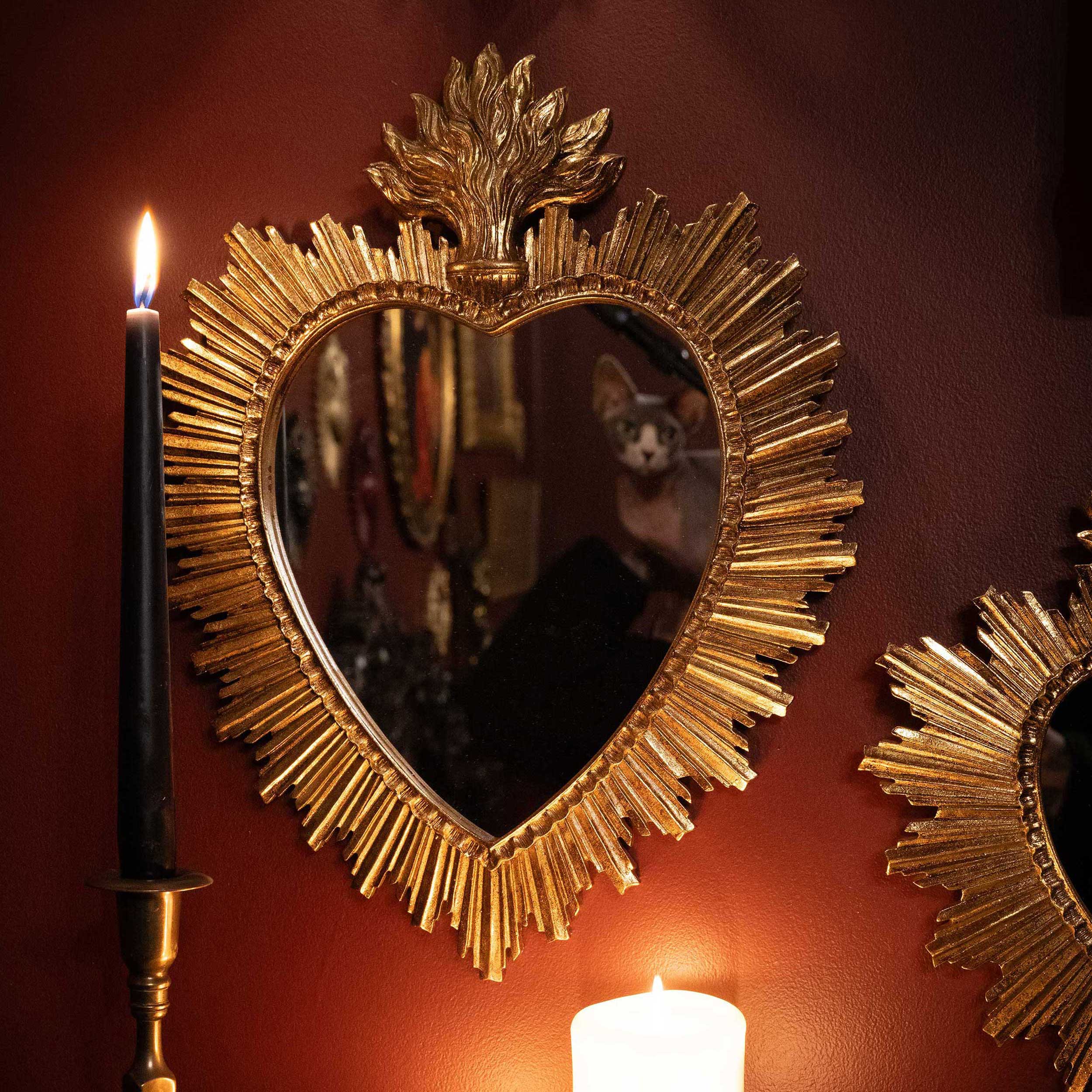 Regina - Large Sacred Heart Mirror – The Blackened Teeth Ltd