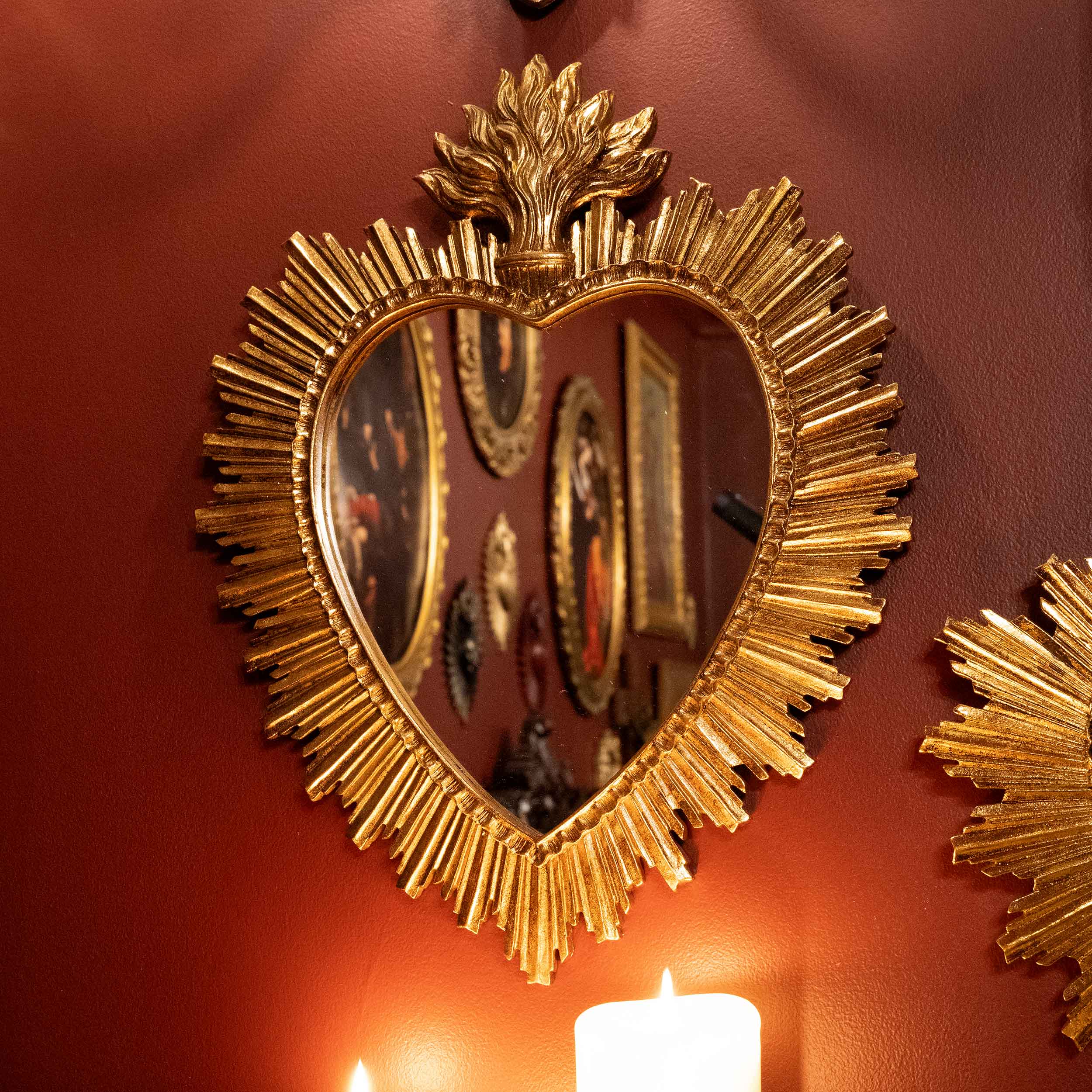 Regina - Large Sacred Heart Mirror – The Blackened Teeth Ltd