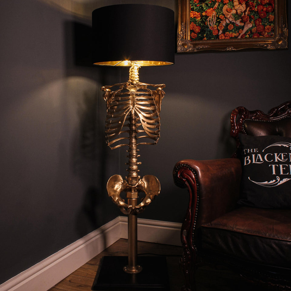 The Gold Skeleton Floor Lamp by The Blackened Teeth – The Blackened ...